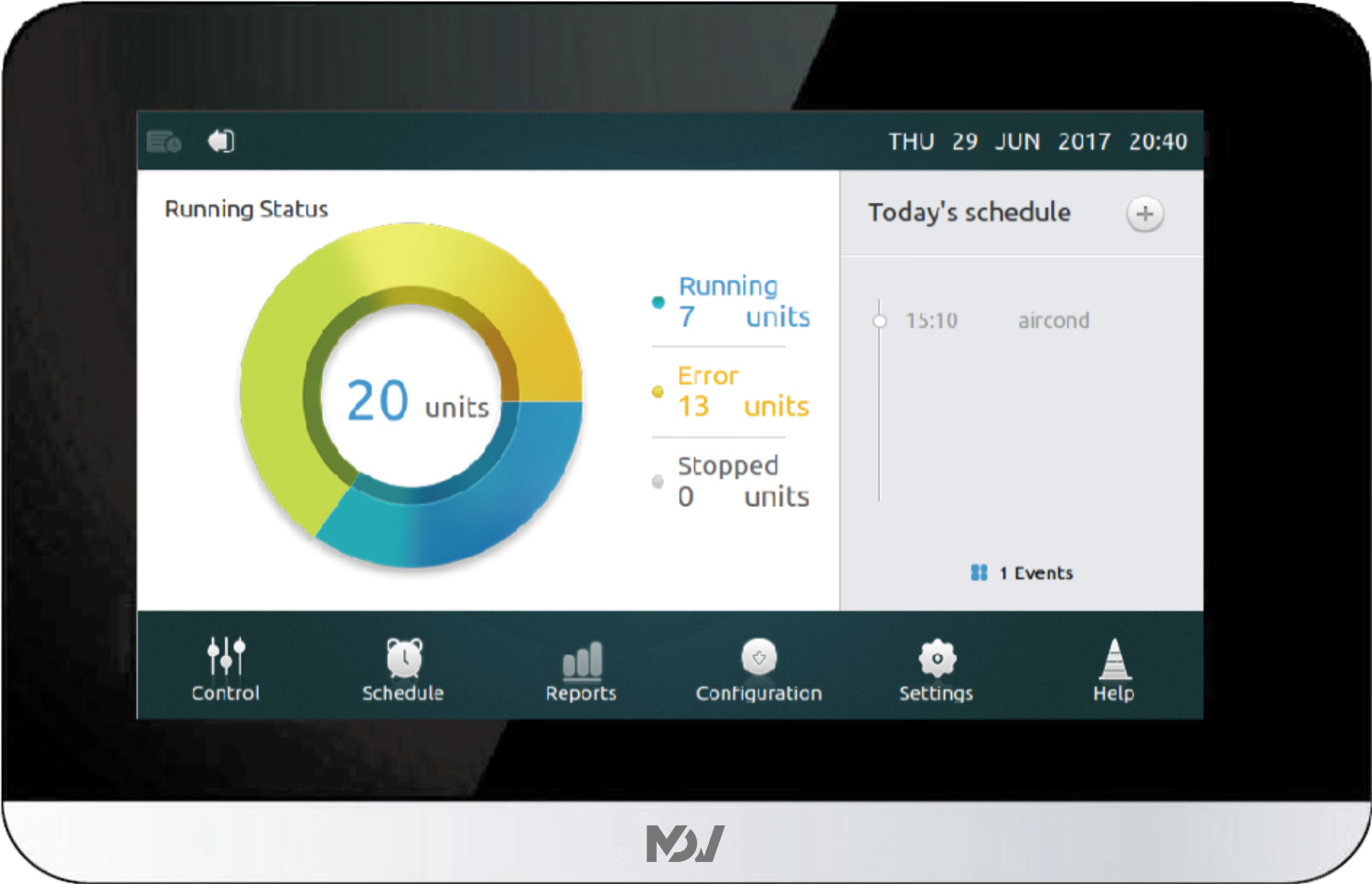 Центральный пульт системы управления для климатического оборудования бренда MDV. Поколение V6